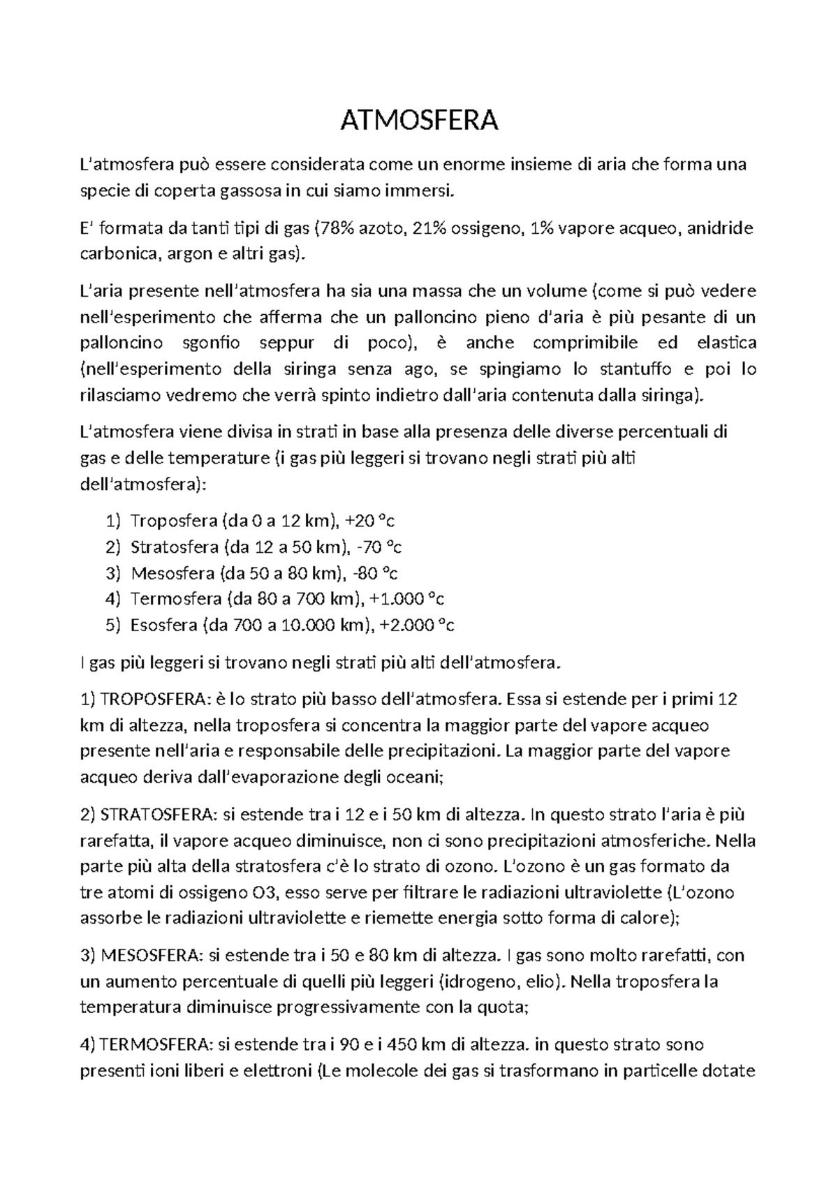 Atmosfera e i suoi fenomeni - ATMOSFERA L’atmosfera può essere considerata come un enorme ...