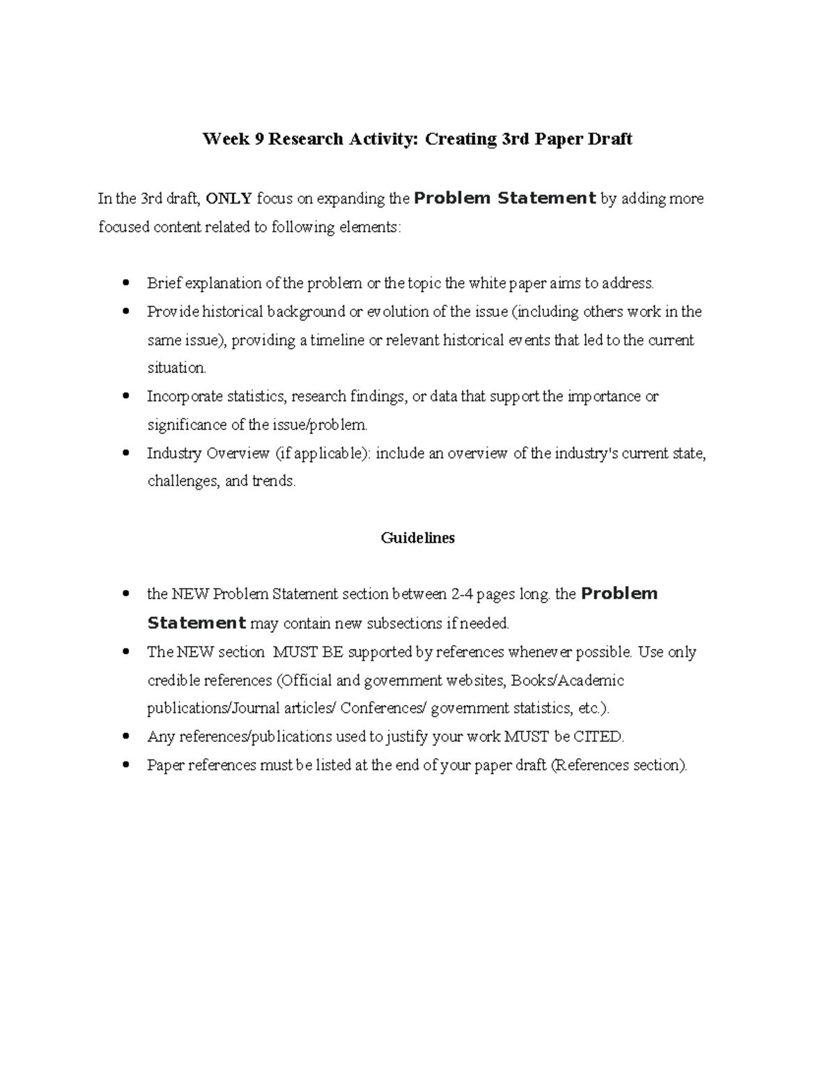 Whitepaper Guidlines - Guidelines for writing a paper - Week 9 Research ...