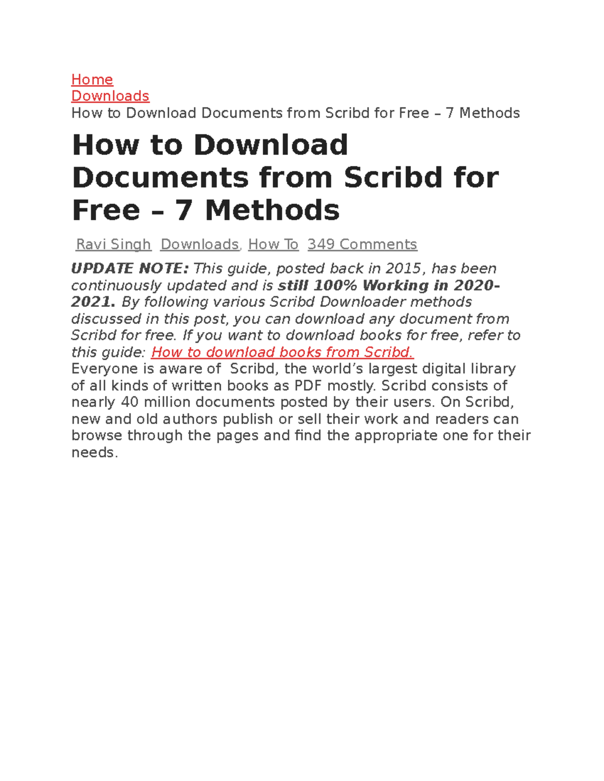 1 - Home Downloads How to Download Documents from Scribd for Free – 7 ...