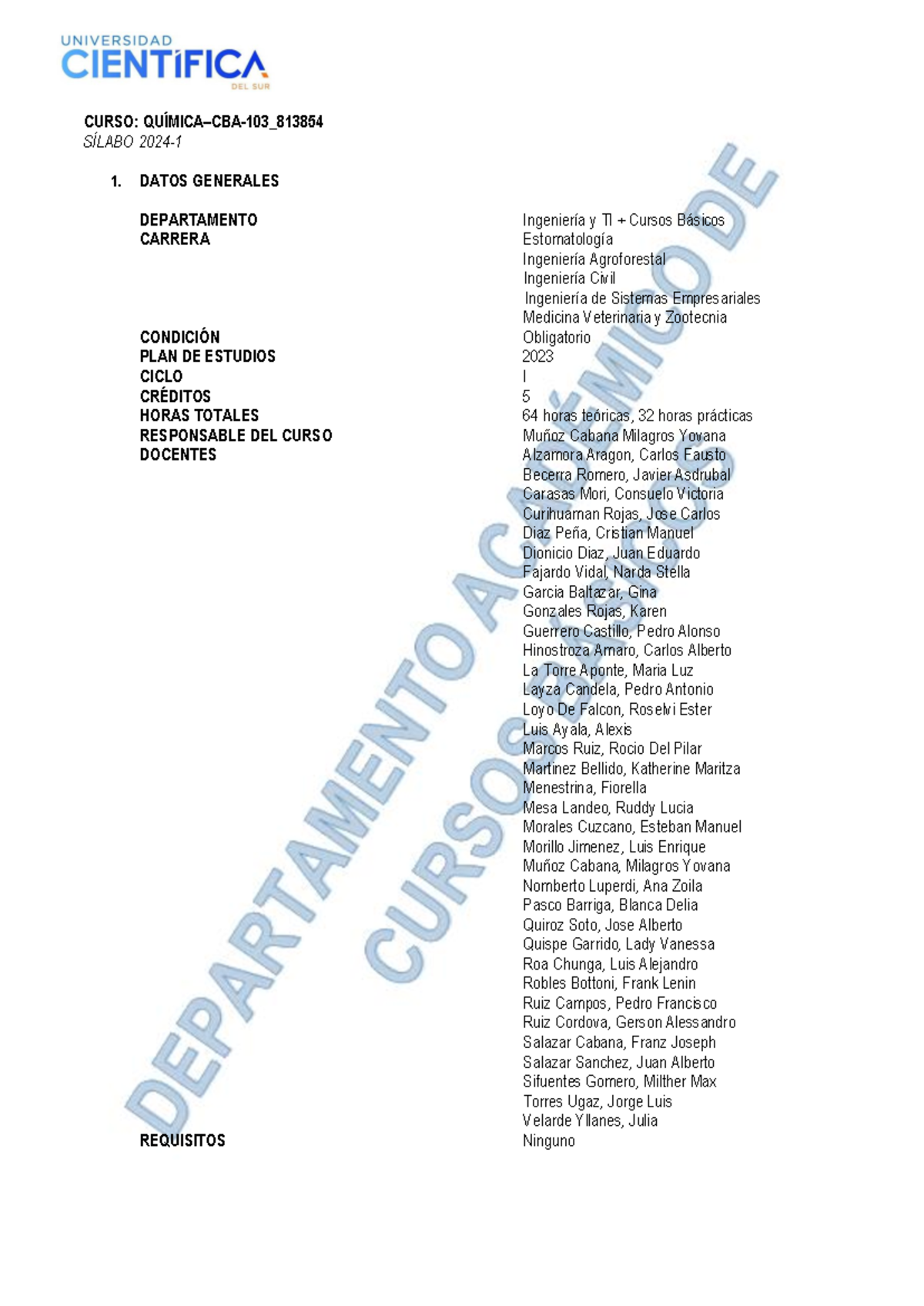 QU%C3%8 Dmica+ CBA+004 2024-1 - CURSO: QUÍMICA–CBA- 103 _ SÍLABO 2024 ...