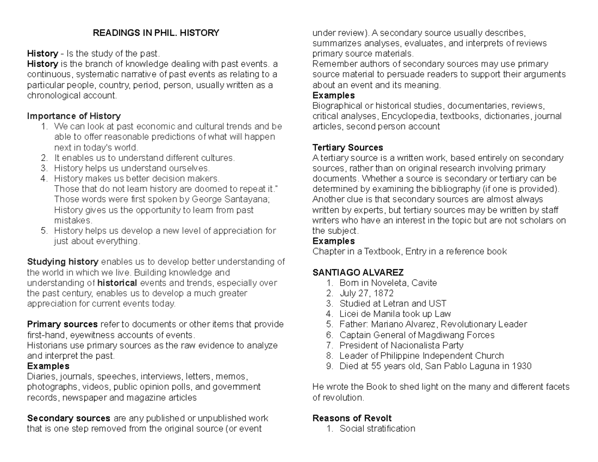 Readings IN PHIL. History - READINGS IN PHIL. HISTORY History - Is the ...