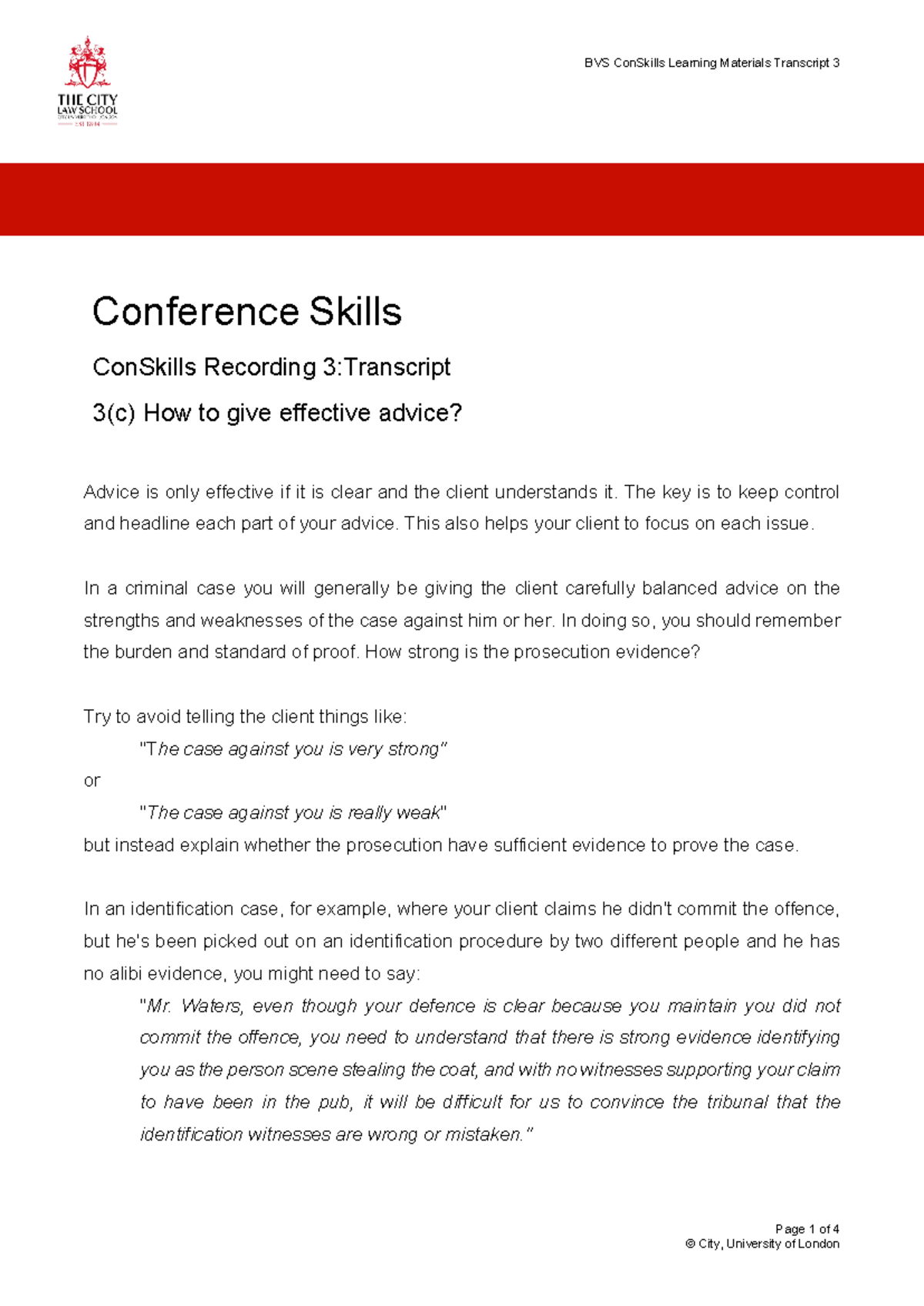 Con Skills 3 Transcript - Conference Skills ConSkills Recording 3 ...
