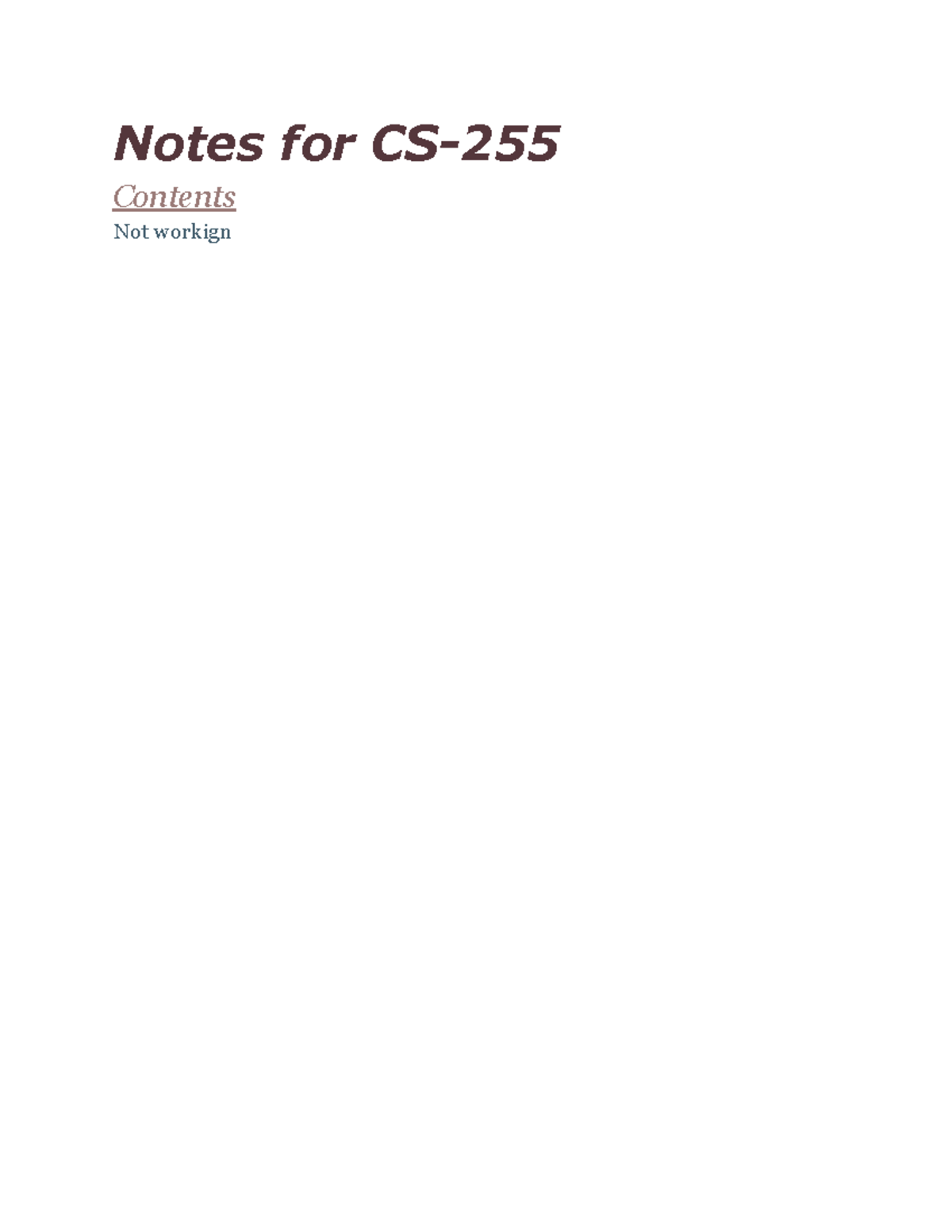 CS-255.docx - Notes for CS- 255 Contents Not workign Ray Tracing A ...