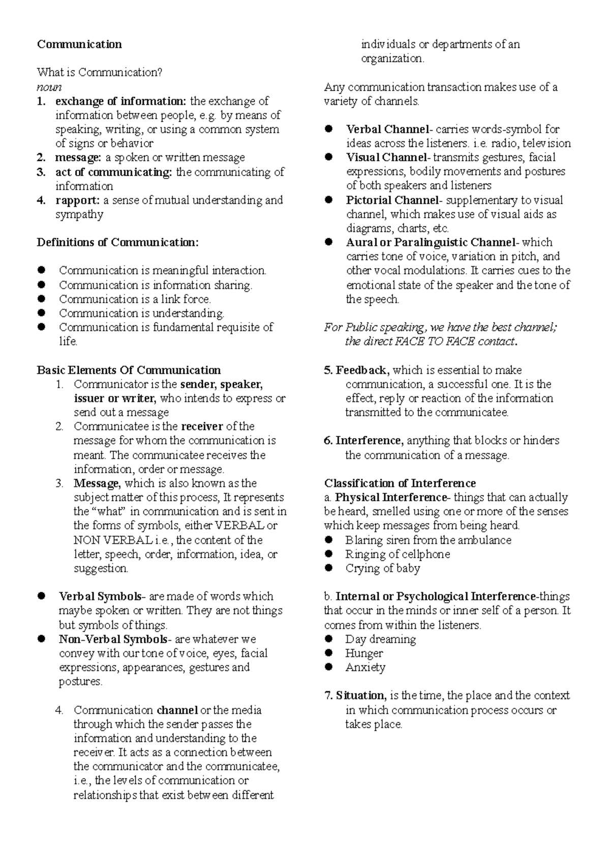 Intro. TO Communication - Communication What is Communication? noun 1 ...
