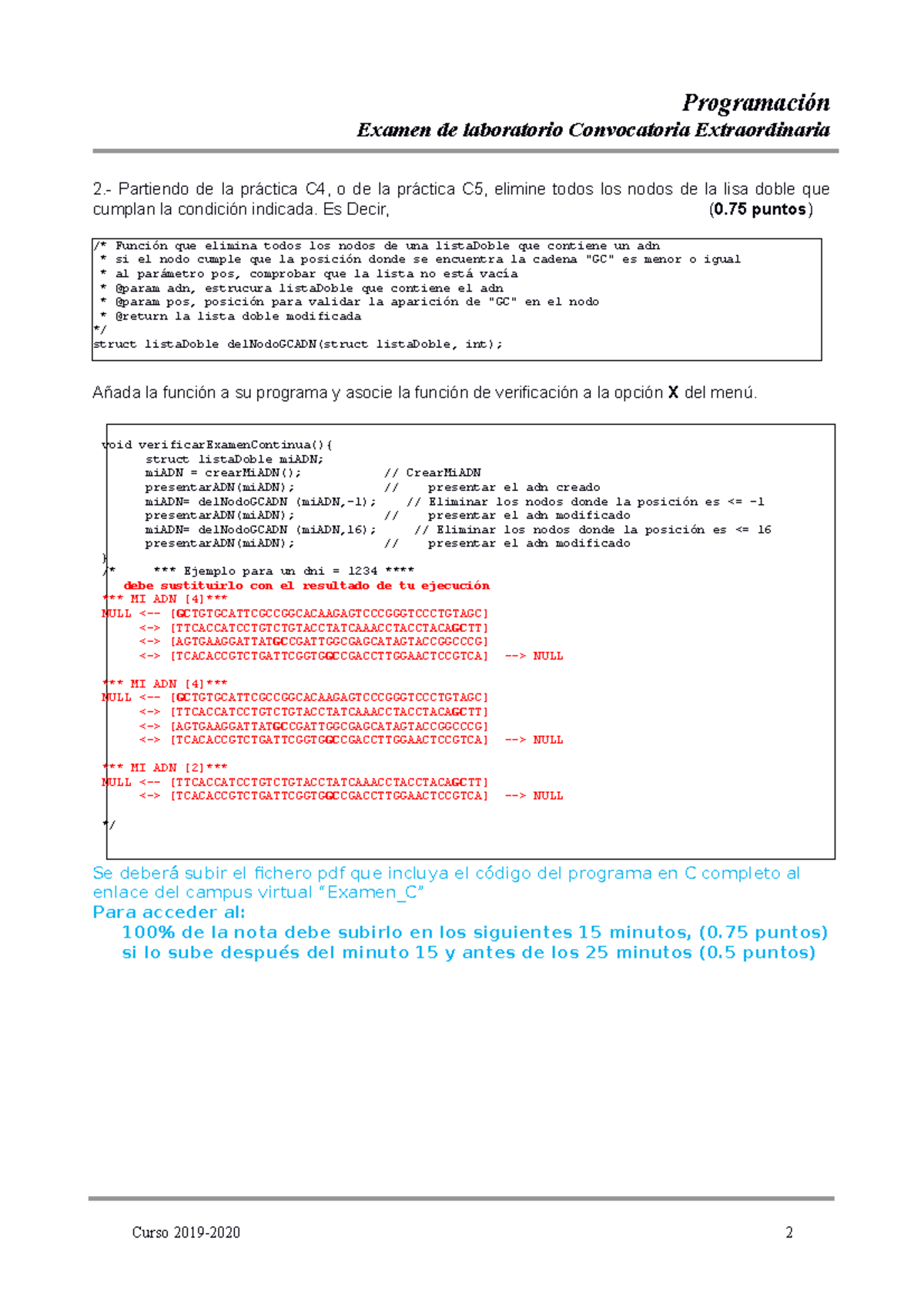 EXA-Extra Ord 2020 p2 - Exámenes de java - Programación Examen de ...