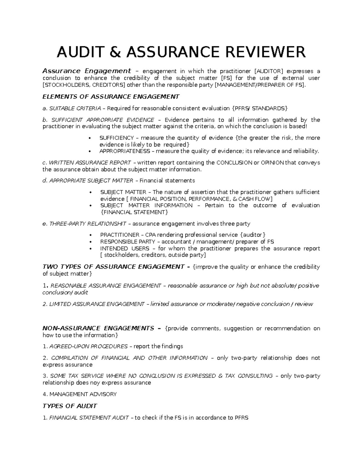 Audit Reviewer - marco qt - AUDIT & ASSURANCE REVIEWER Assurance ...