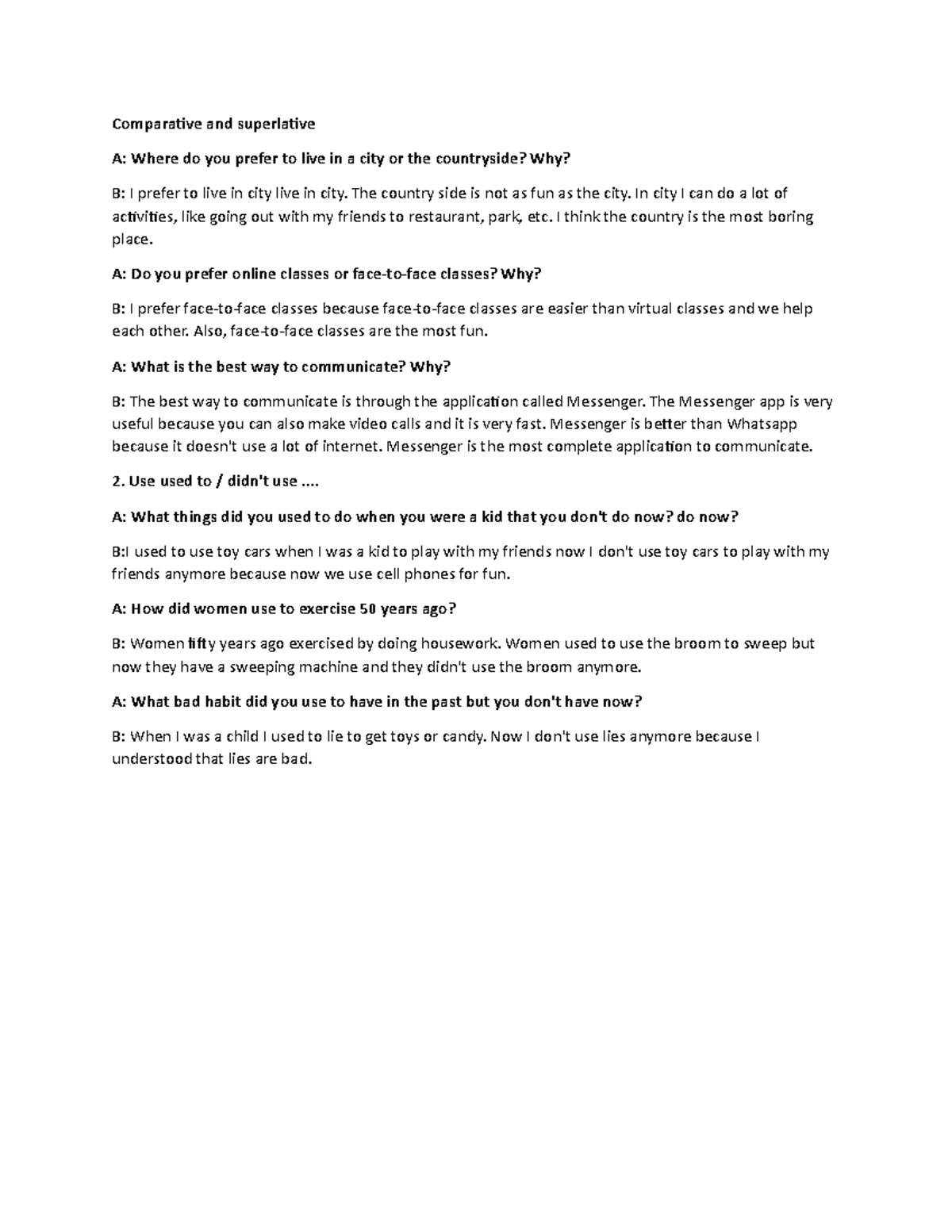 Leccion Ingles - fgegedb - Comparative and superlative A: Where do you ...