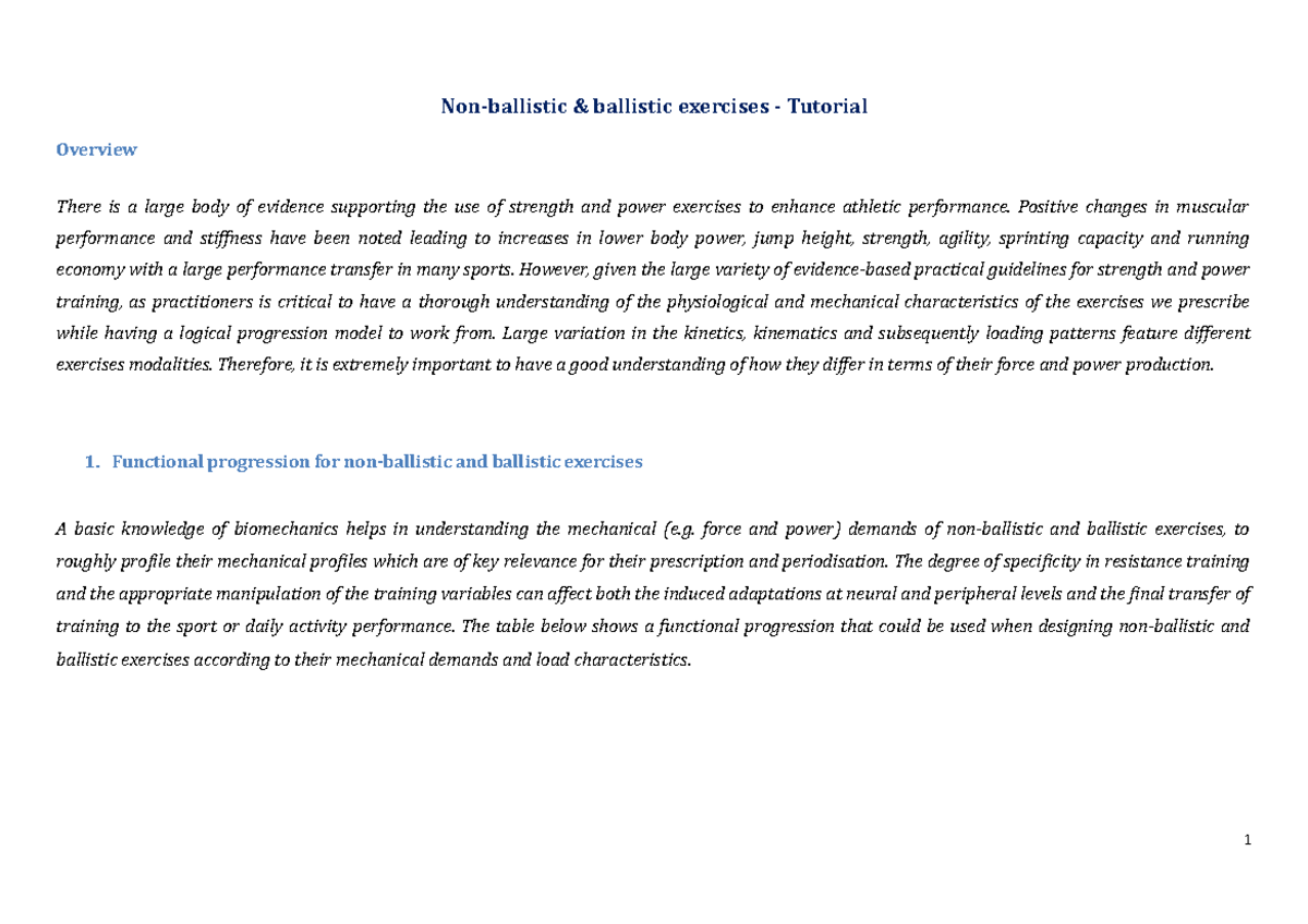 Non-ballistic and ballistic exercises - Positive changes in muscular ...