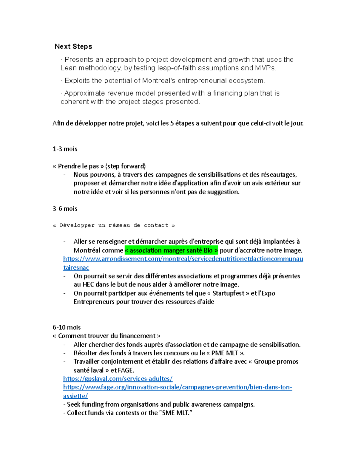 Next Steps - next step document - Next Steps · Presents an approach to ...