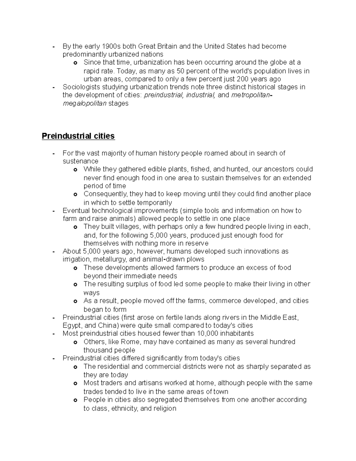 Urbanization and its Historical Stages - By the early 1900s both Great ...