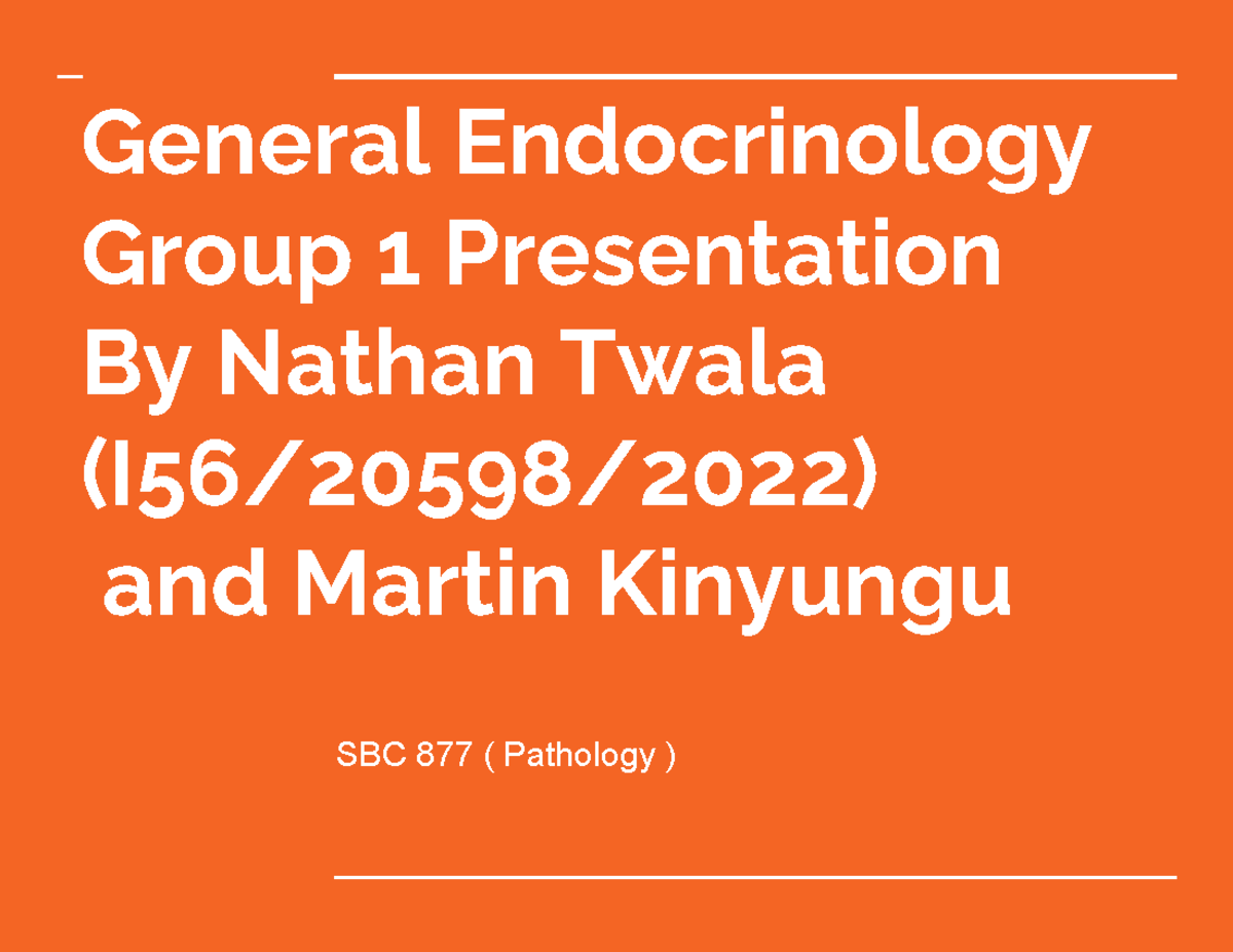 General Endocrinology - General Endocrinology Group 1 Presentation By ...