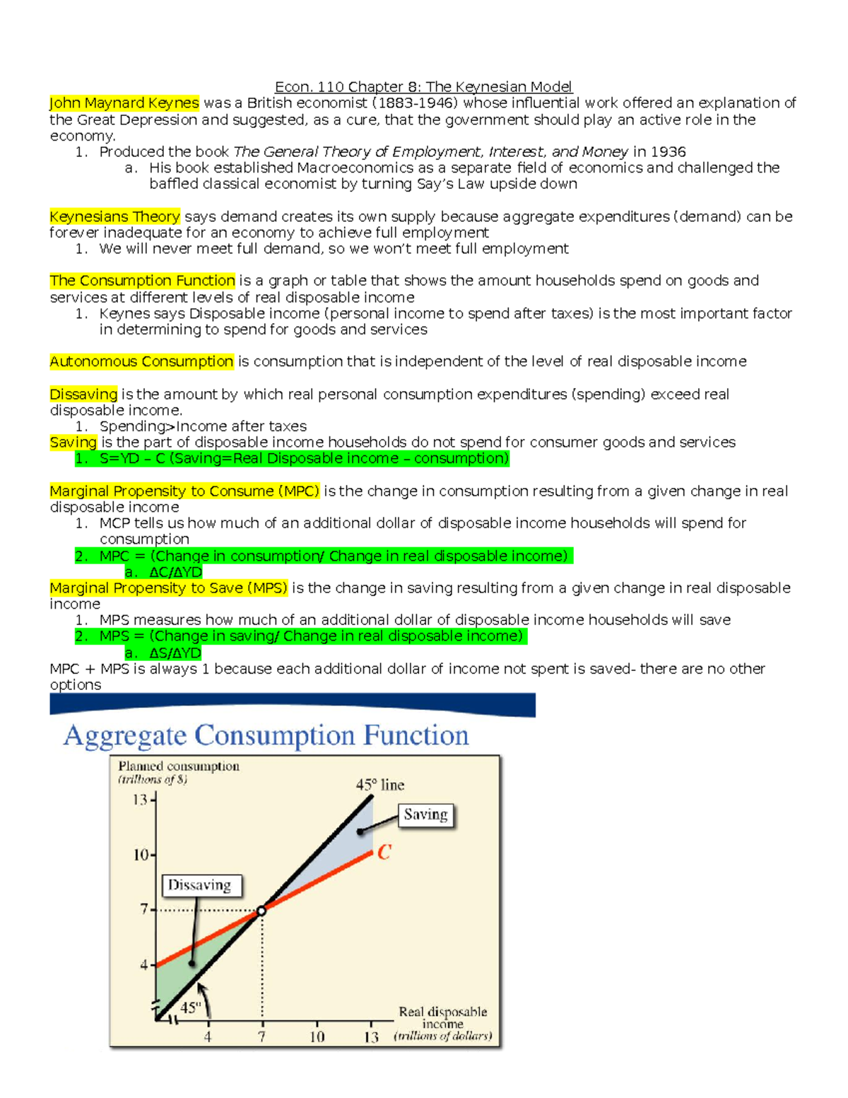 Econ. 110 Chapter 8 & 9- Professor Scott Sybeldon - Econ. 110 Chapter 8 ...