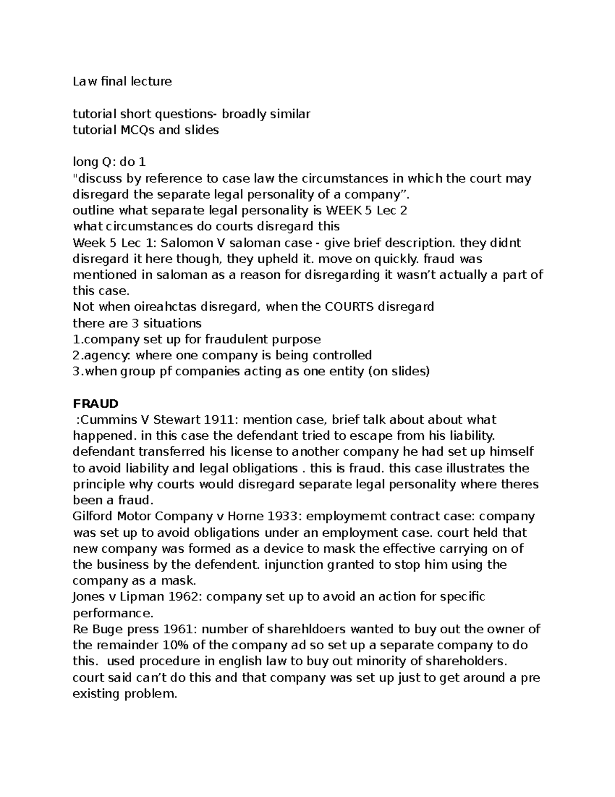 Law final lecture - Summary Commercial Law - Law final lecture tutorial ...