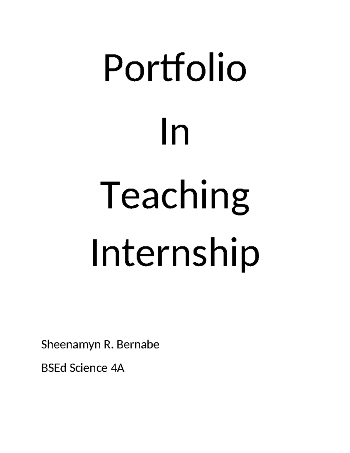 Teaching Internship Portfolio WPS Office - Portfolio In Teaching ...