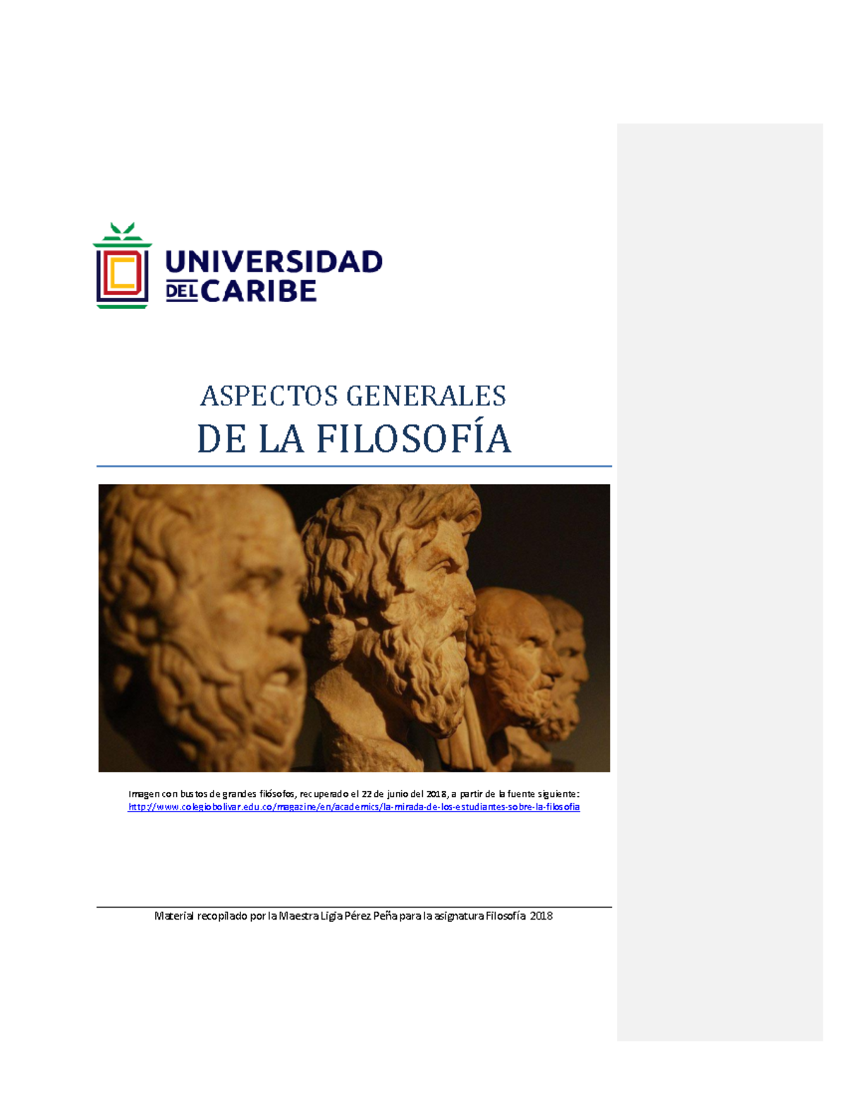 Aspectos Generales DE LA Filosofia - ASPECTOS GENERALES DE LA FILOSOFIA ...