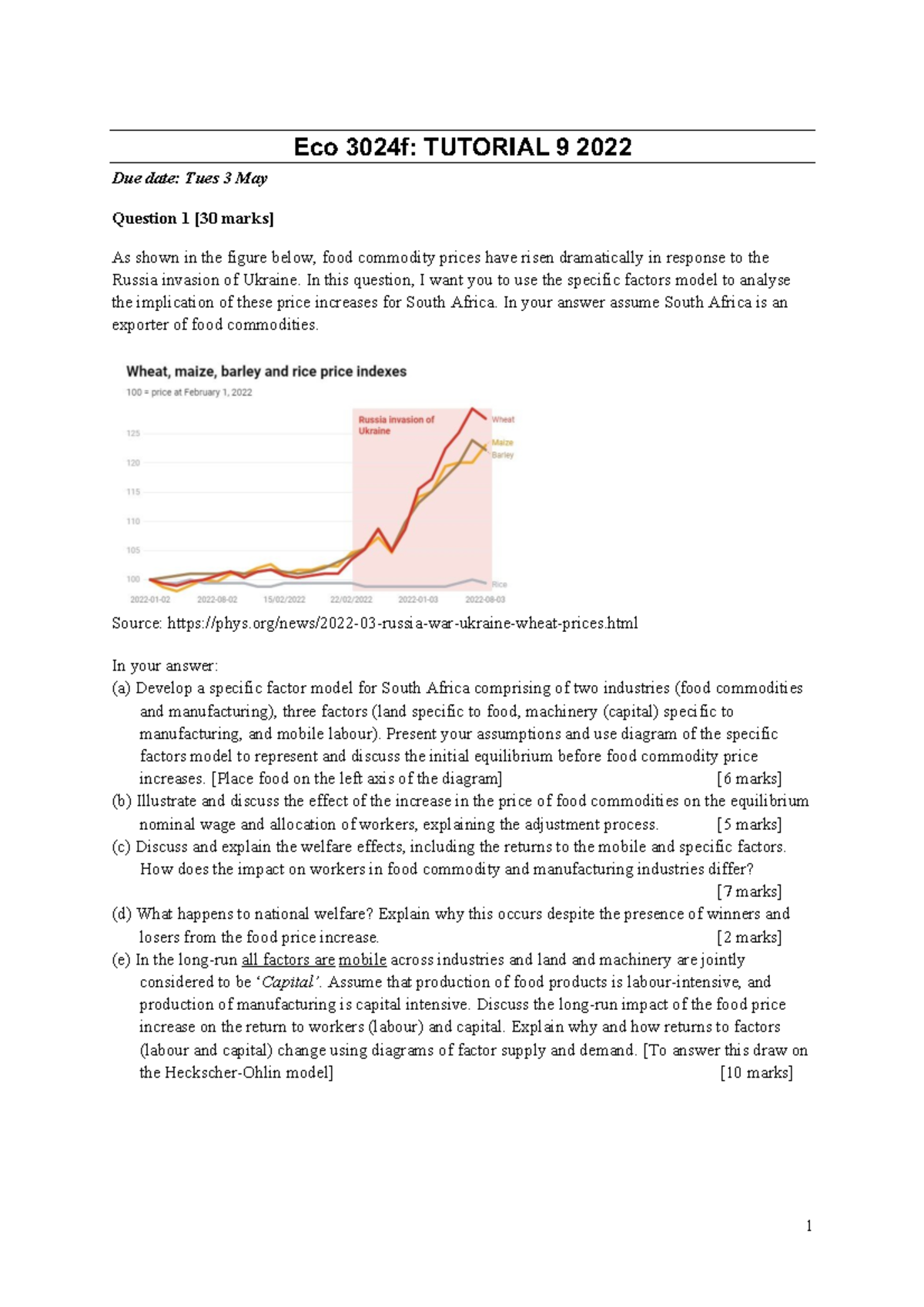 ECO34 - Tut 9 - Tutorial Assignment 9 - 1 Eco 3024f: TUTORIAL 9 2022 ...