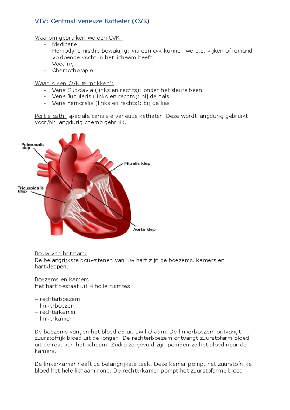 Samenvatting Centaal Veneuze Katheter - Waarom gebruiken we een CVK ...