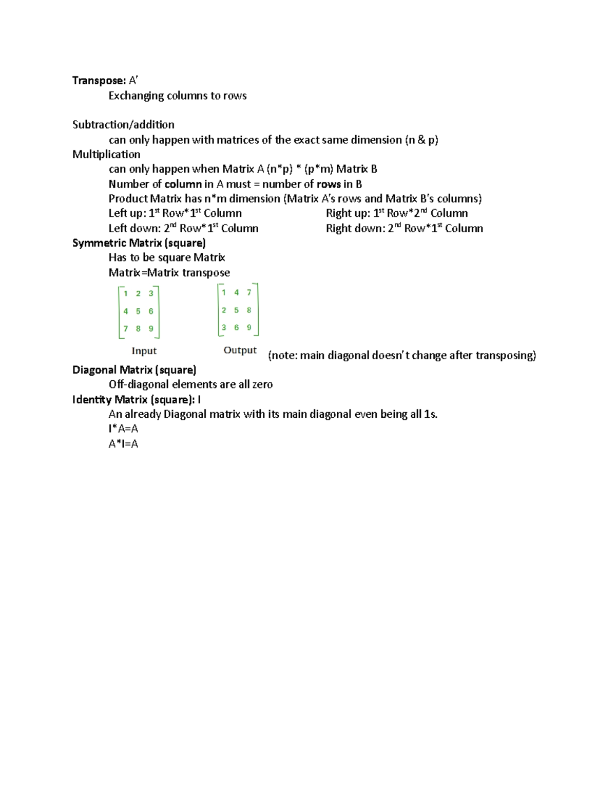 6038 Matrix Slide 5 notes - STAT6038 - ANU - Studocu