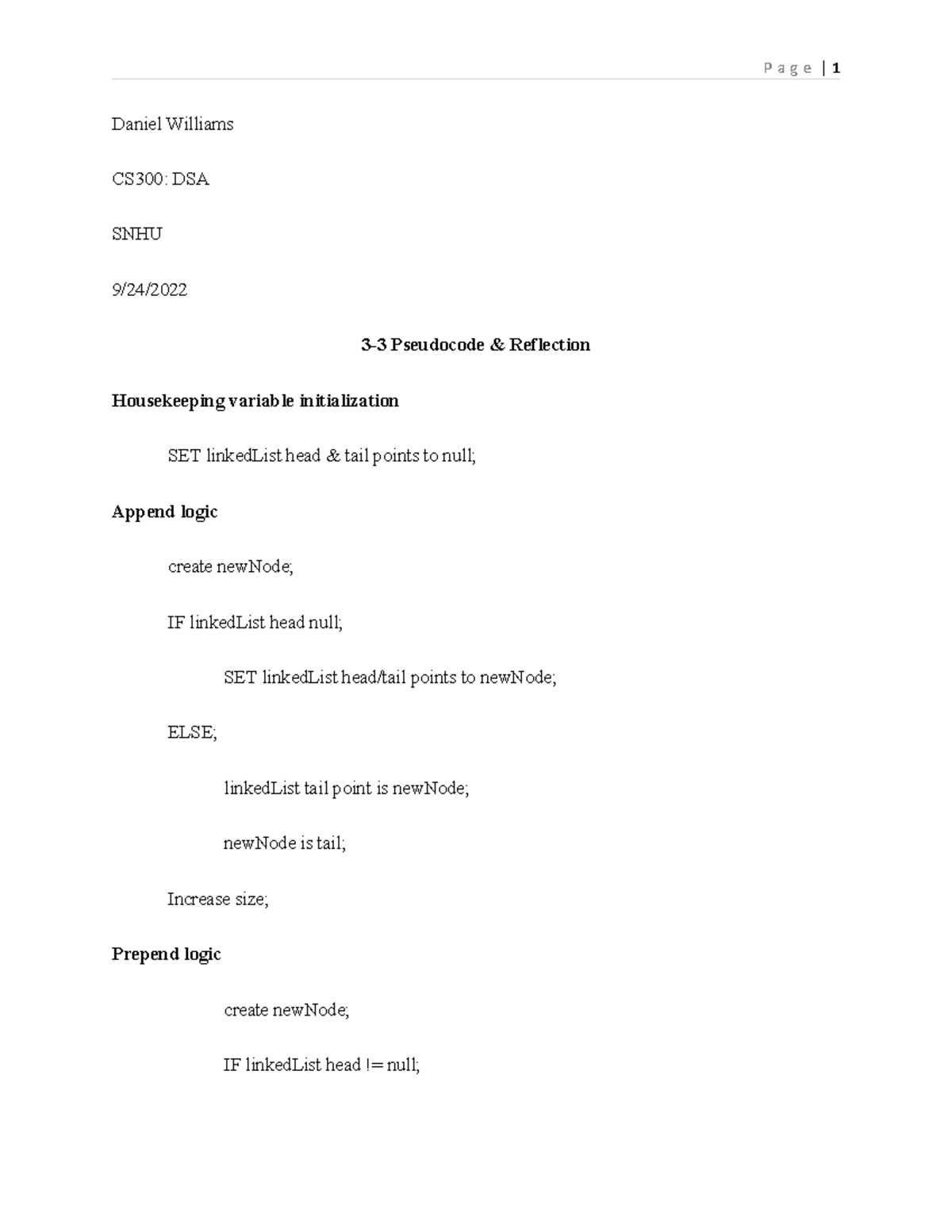 3-3 Pseudo Reflection - Daniel Williams CS300: DSA SNHU 9/24/ 3-3 Pseudocode & Reflection - Studocu