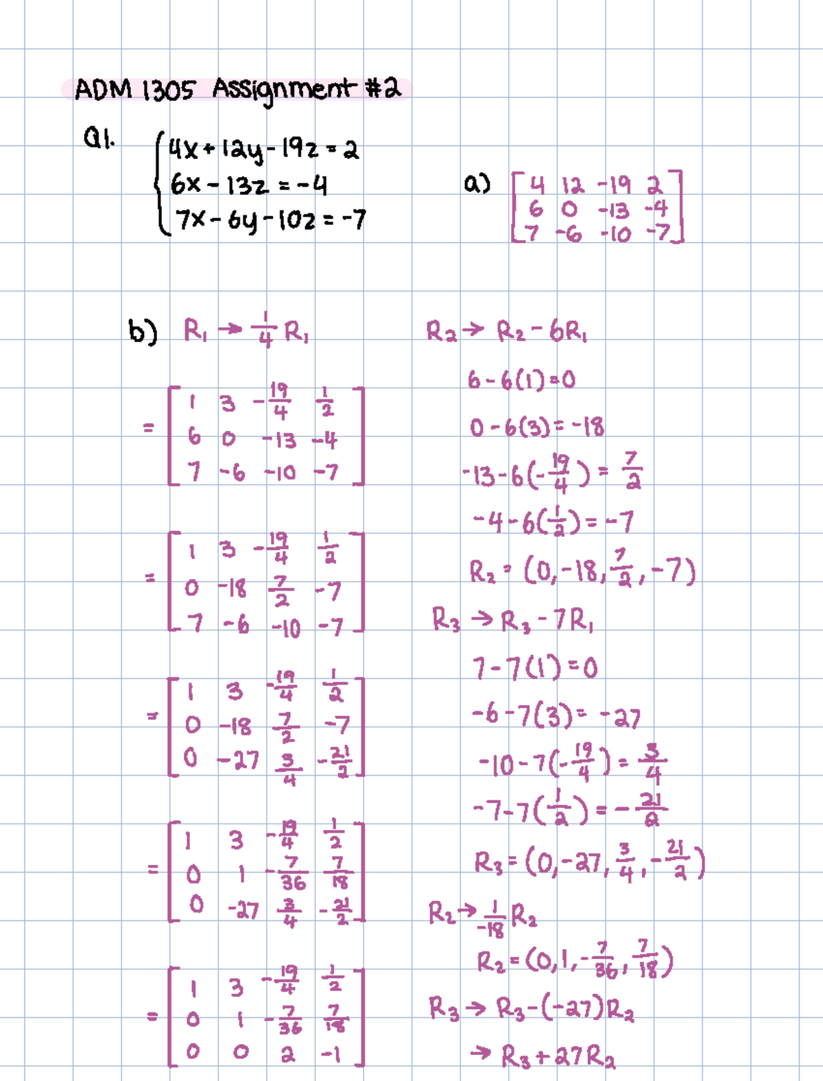 Assignment #2 - b R ADM 1305 Assignment I - FR R2 R2 GR - I - 13 - R 9 ...