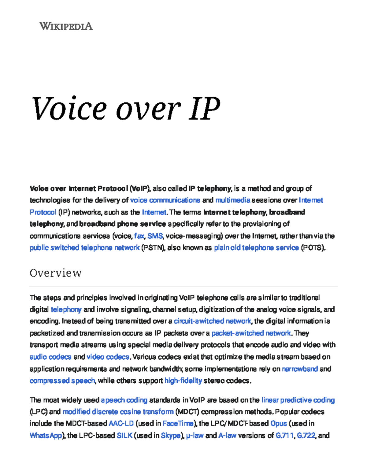 Voice OVER IP E- Commerce Module 2 Topic WISE - Voice over IP Vo ic e o ...