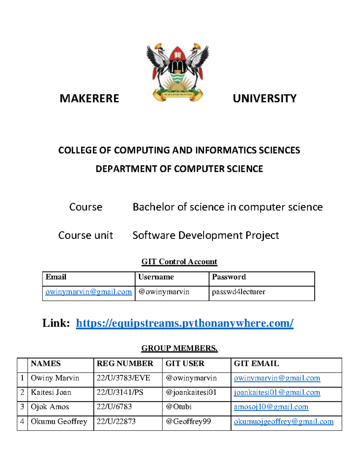 Todo app del 2 followup - MAKERERE UNIVERSITY COLLEGE OF COMPUTING AND INFORMATICS SCIENCES ...