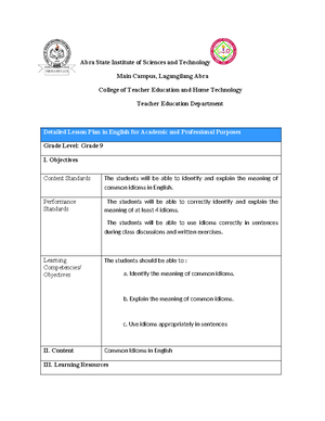 Making Predictions Lesson PLAN - I. Objective A. Predict what will ...