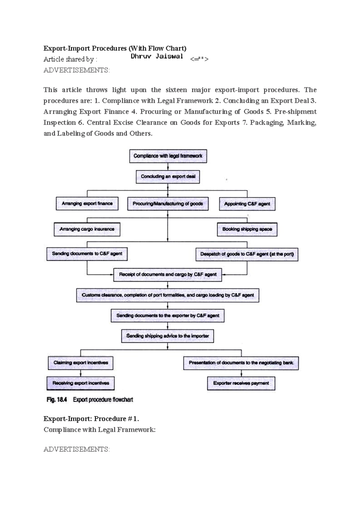 Export Import Procedure Export Import Procedures With Flow Chart