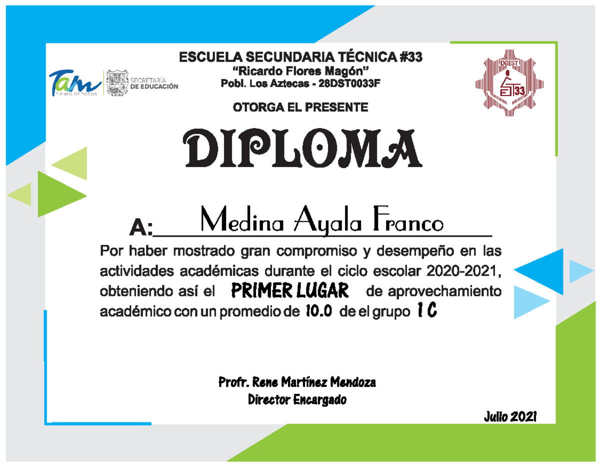 Diplomas Primero C - Educación - Studocu