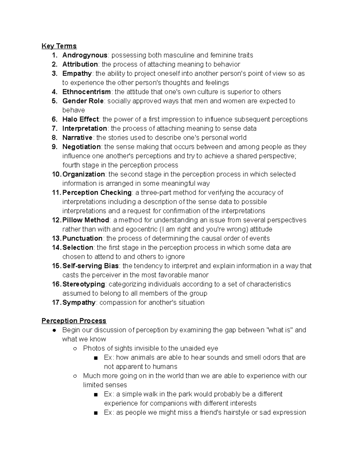 Speech- Chapter 3 - Key Terms 1. Androgynous: possessing both masculine ...