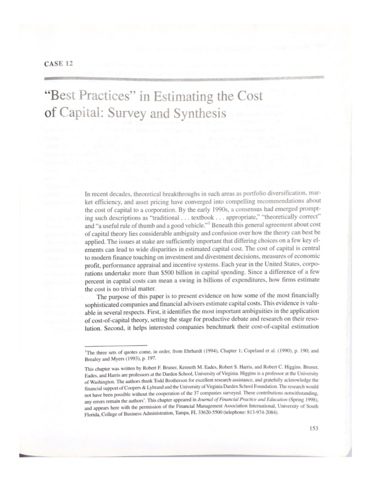 Case 12 Best Practices in Estimating the Cost - CASE 12 in Estimating ...