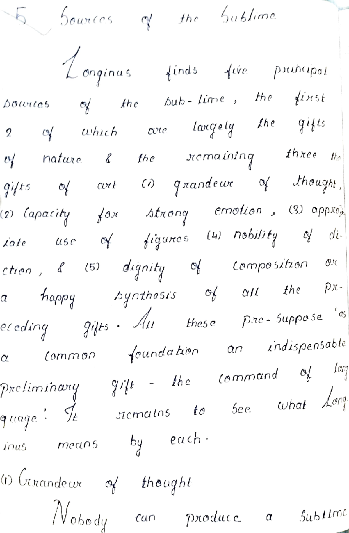 Longinus 5 sources of sublime - oun(es the ubimc Onqinu5 inds ve pinpal ...