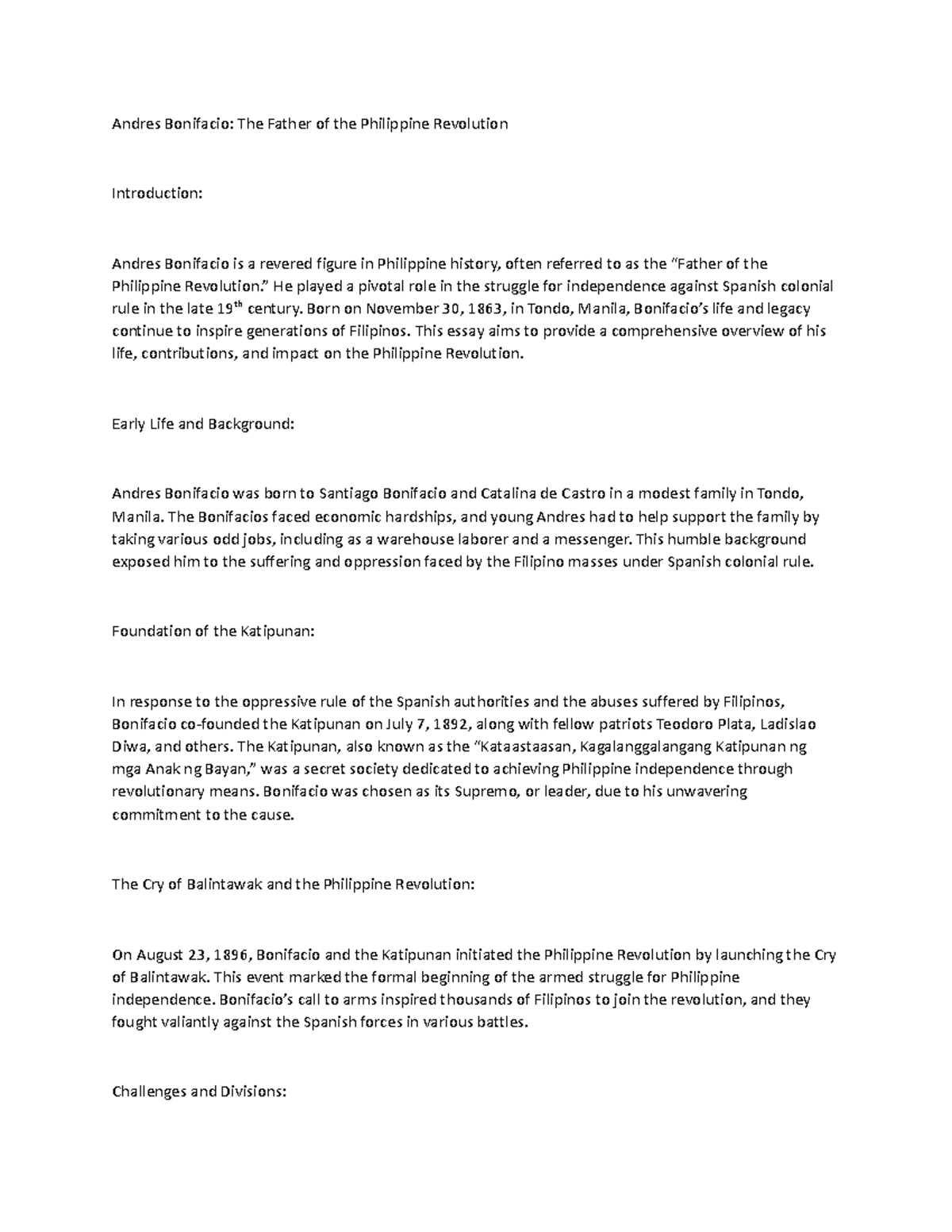 Hahahahahahahhaa - Andres Bonifacio: The Father of the Philippine ...