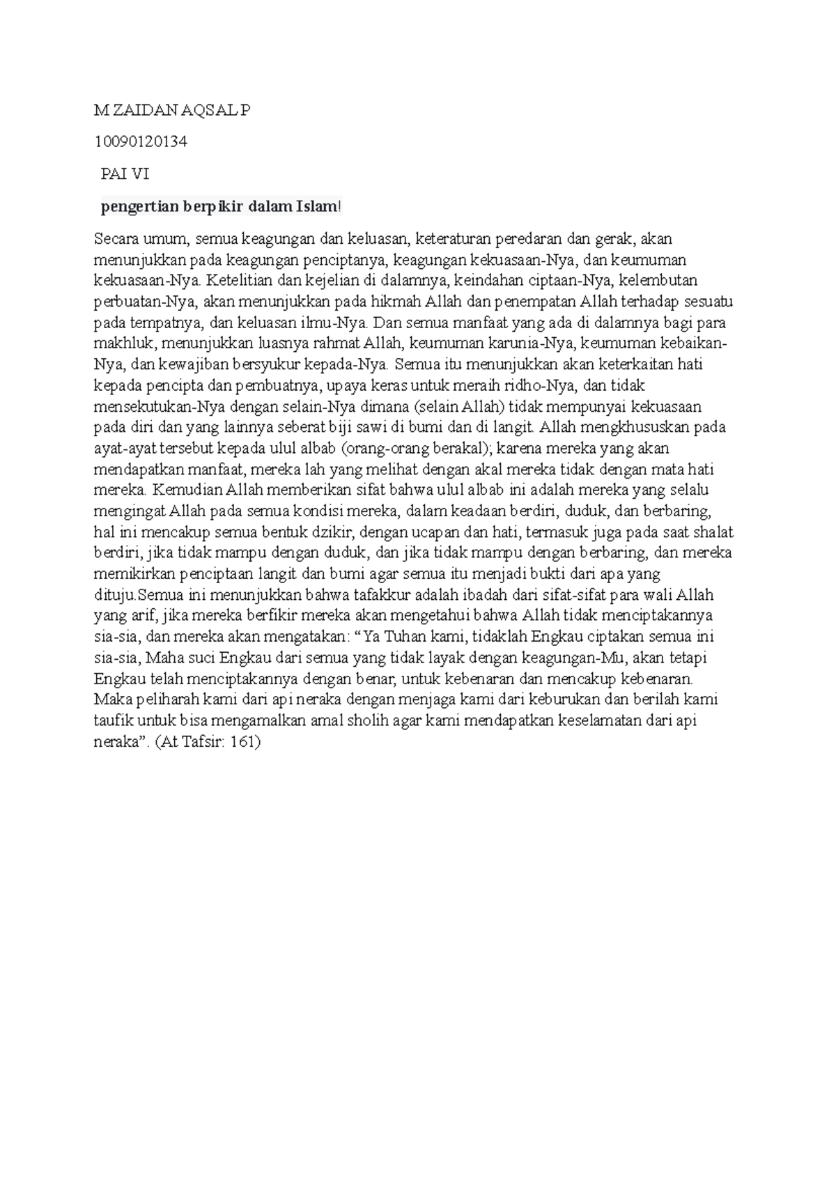 M Zaidan Aqsal P 1009012013 4 Tugas 1 PAI VI - M ZAIDAN AQSAL P ...