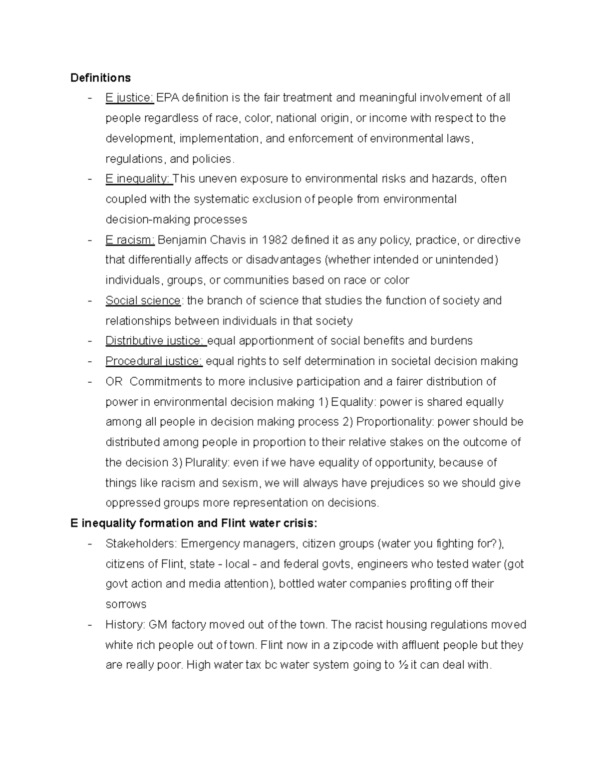 Environmental justice quiz 1 review - Definitions - E justice: EPA ...
