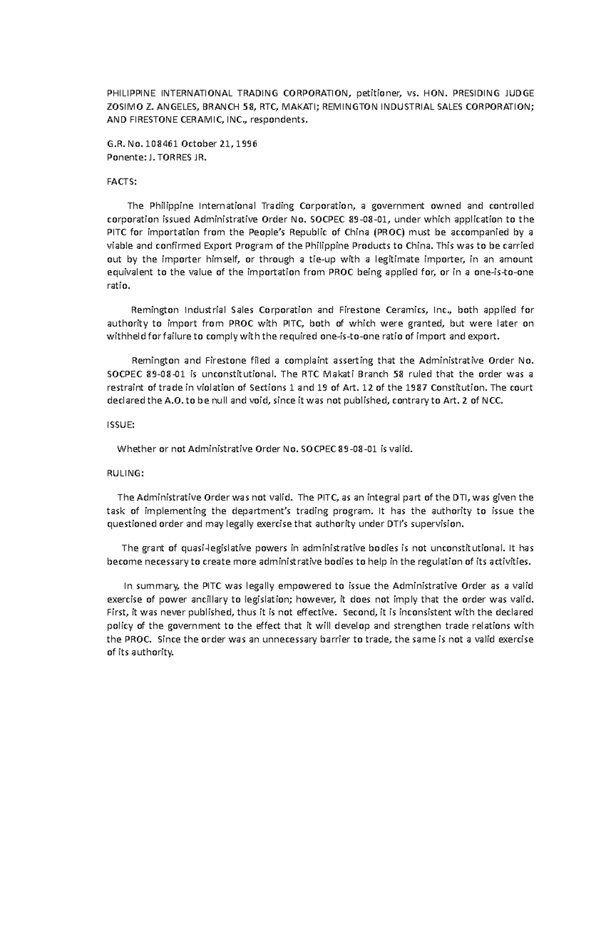 3. Phil. International Tradingh Corp. vs. Judge Zorimo Angeles et al ...