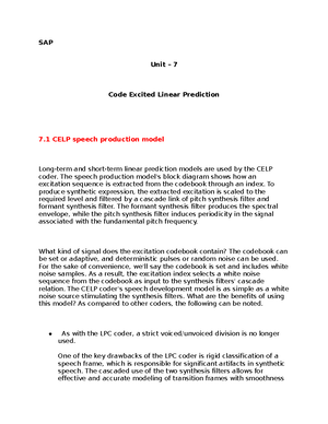 SAP 6 - Linear Prediction Coding- LPC model of speech production ...