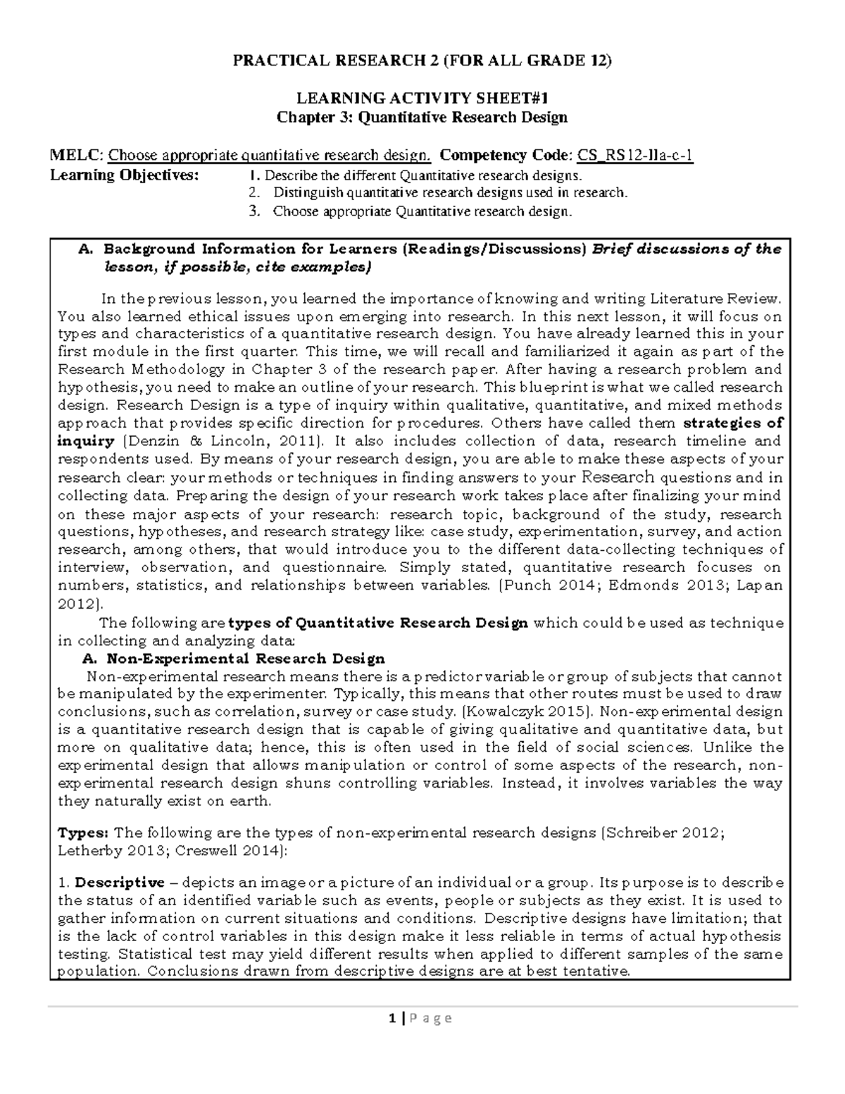 SLHT.comp1. Pract 2.chapter 3. Research - PRACTICAL RESEARCH 2 (FOR ALL ...