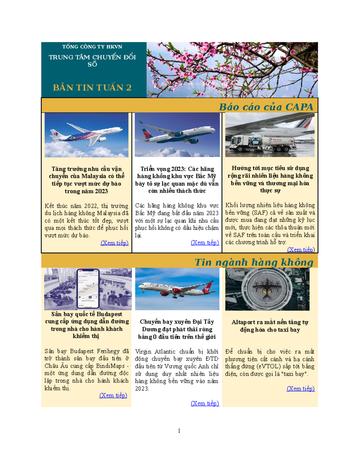 VNA-DXNews 23W2 - bài tham khảo - TỔNG CÔNG TY HKVN TRUNG TÂM CHUYỂN ...