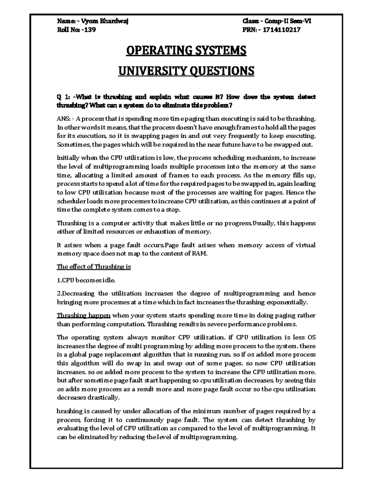Os Explain In Detail About Interrupt And Interrupt Driven Io Cycle Roll No 139 Prn