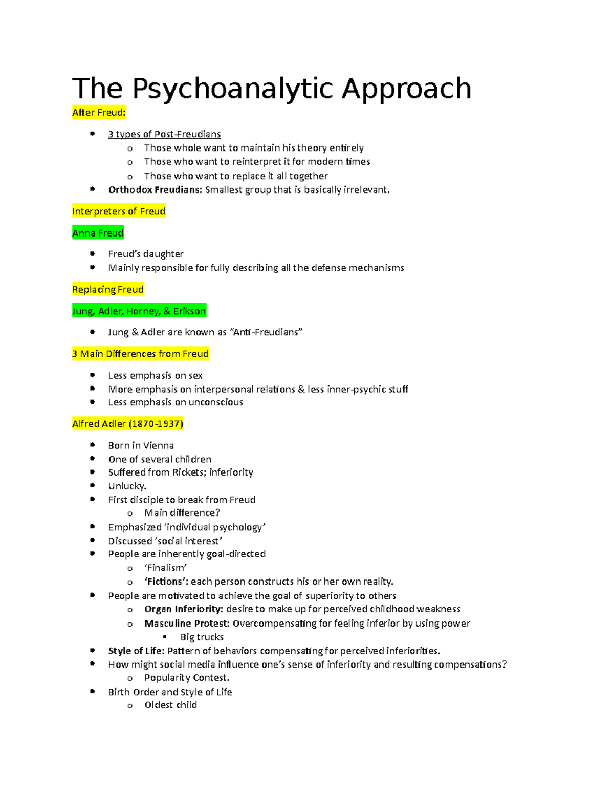 Psychoanalytic Approach - The Psychoanalytic Approach After Freud: 3 ...