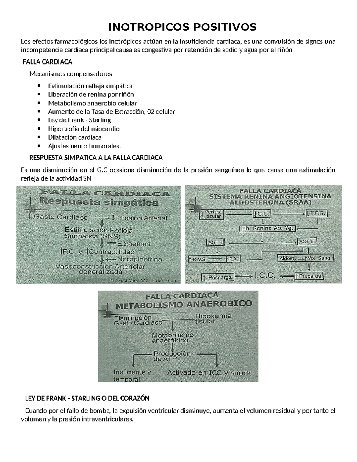 10 - APUNTES - INOTROPICOS POSITIVOS Los efectos farmacológicos los ...