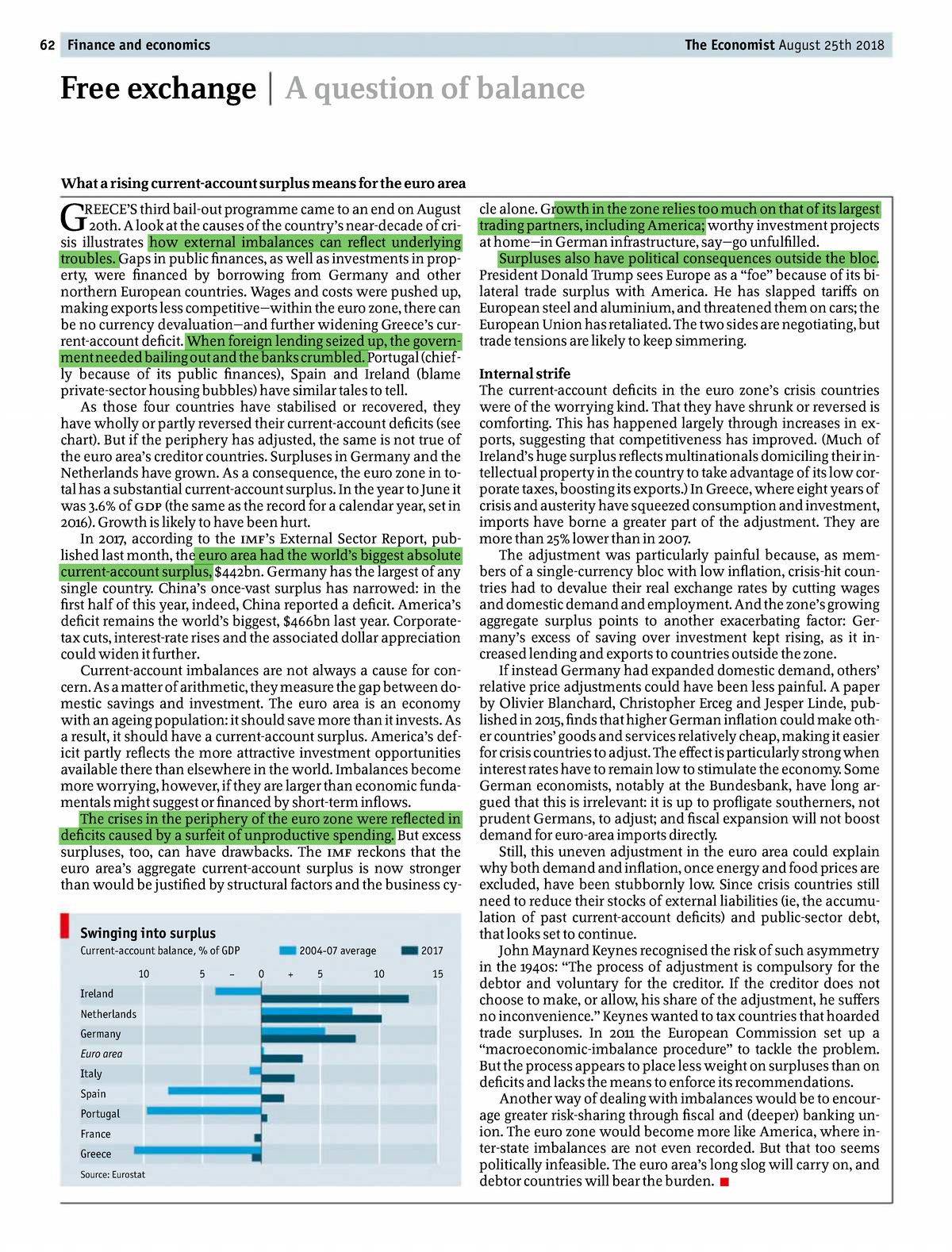 ECAA current account 2 - N/A - 62 Finance and economics The Economist ...