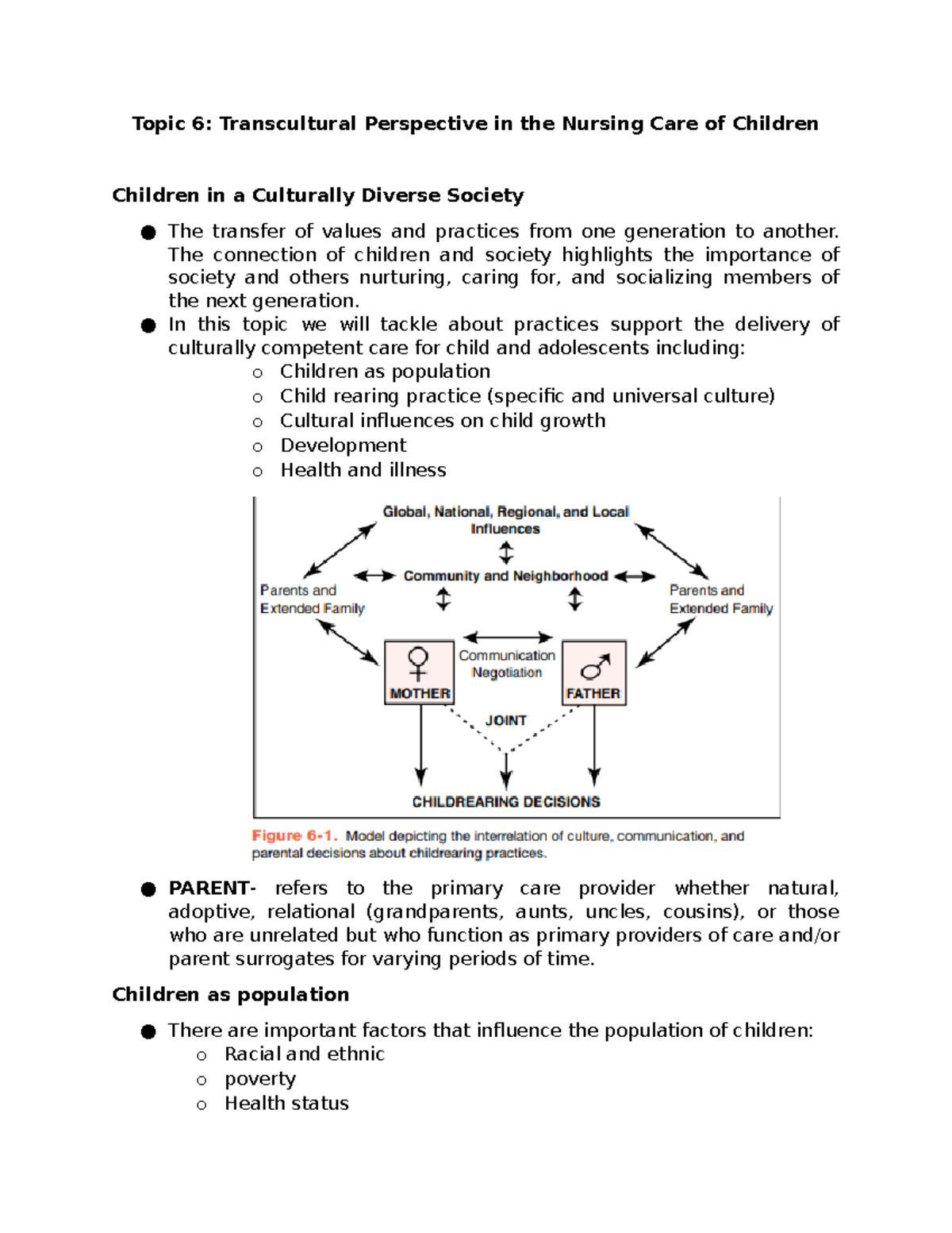 Topic 6 Transcultural Perspective in the Nursing Care of Children - The ...