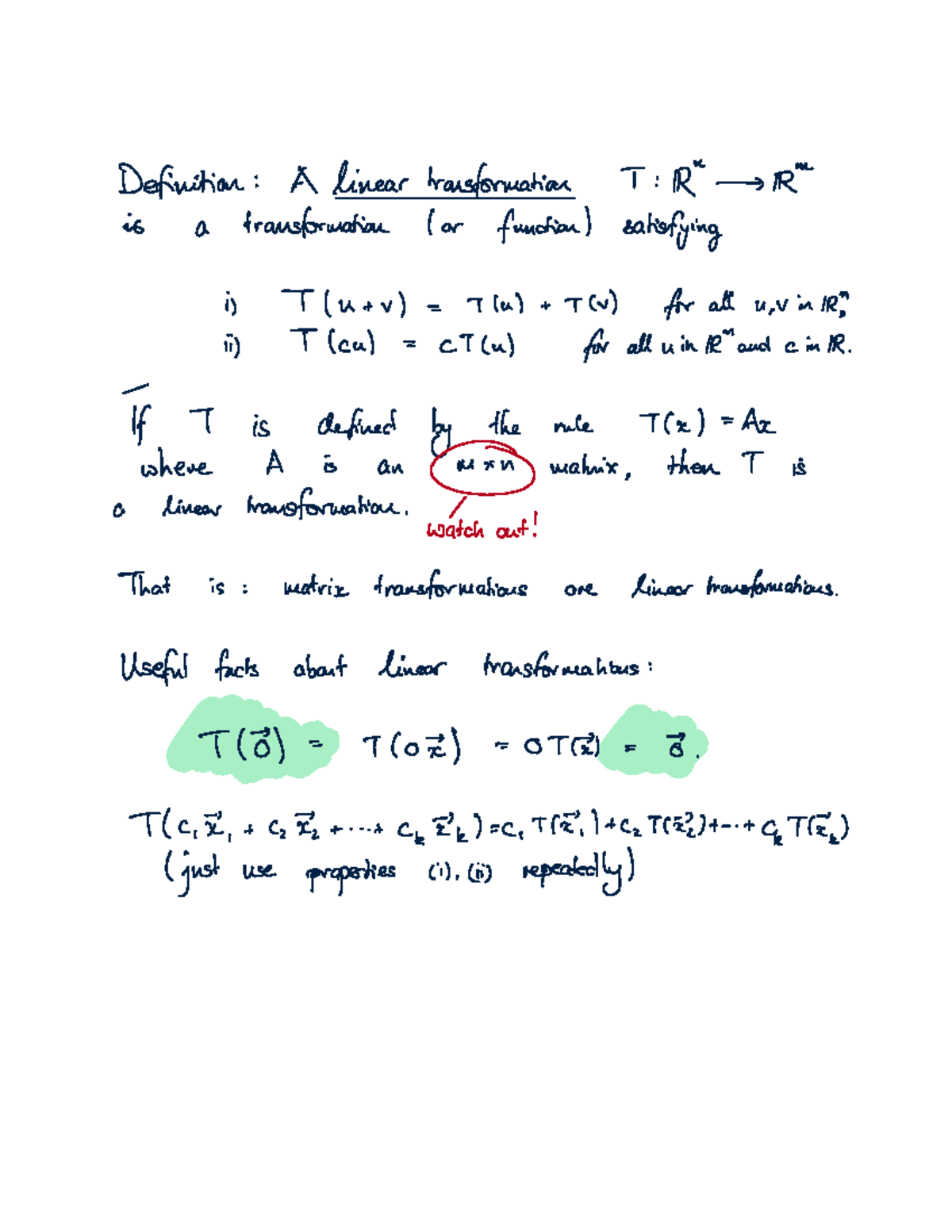 Linear Transformations Aug 19, 2020 18 15 19 - Definition A linear transformation T IR IR is a ...
