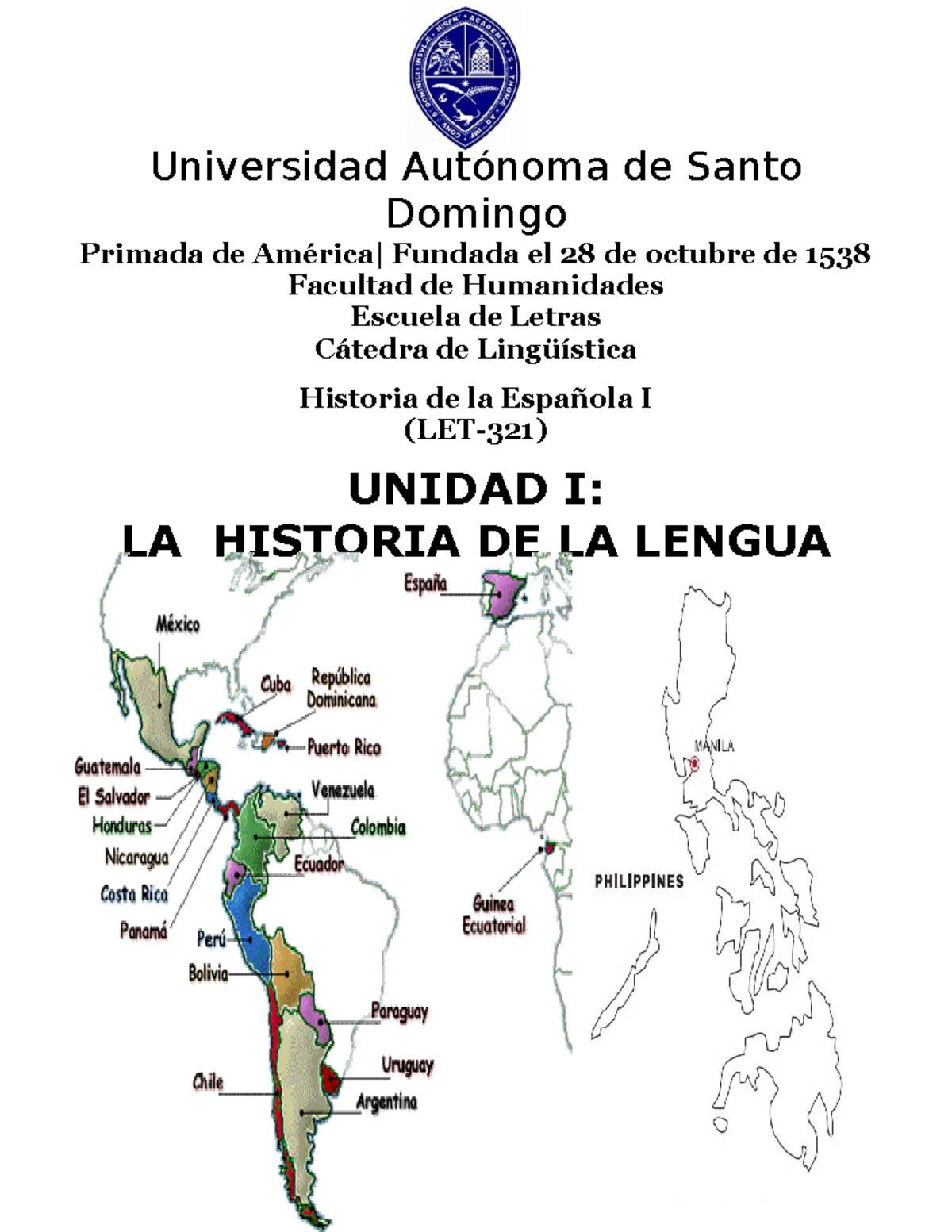 Unidad 1 historia de la lengua española - Universidad Autónoma de Santo ...