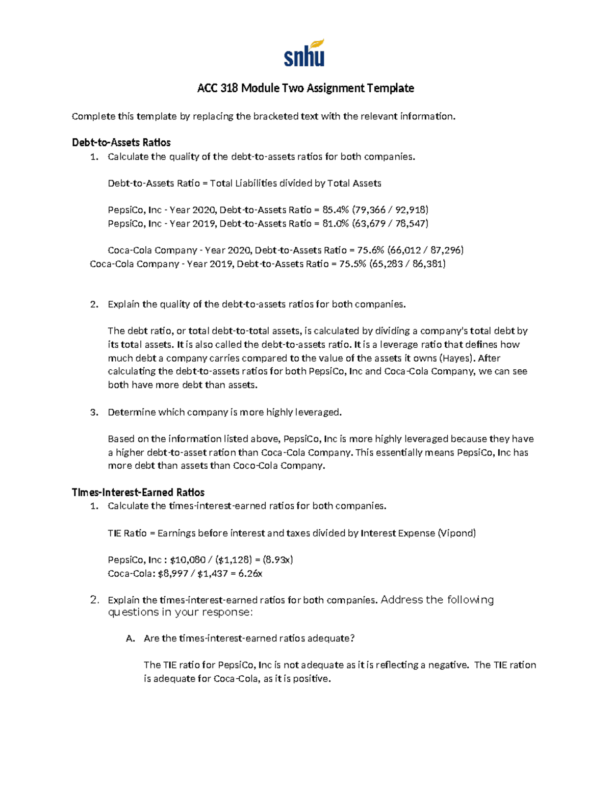 ACC 318 Module Two Assignment Template - ACC 318 Module Two Assignment ...