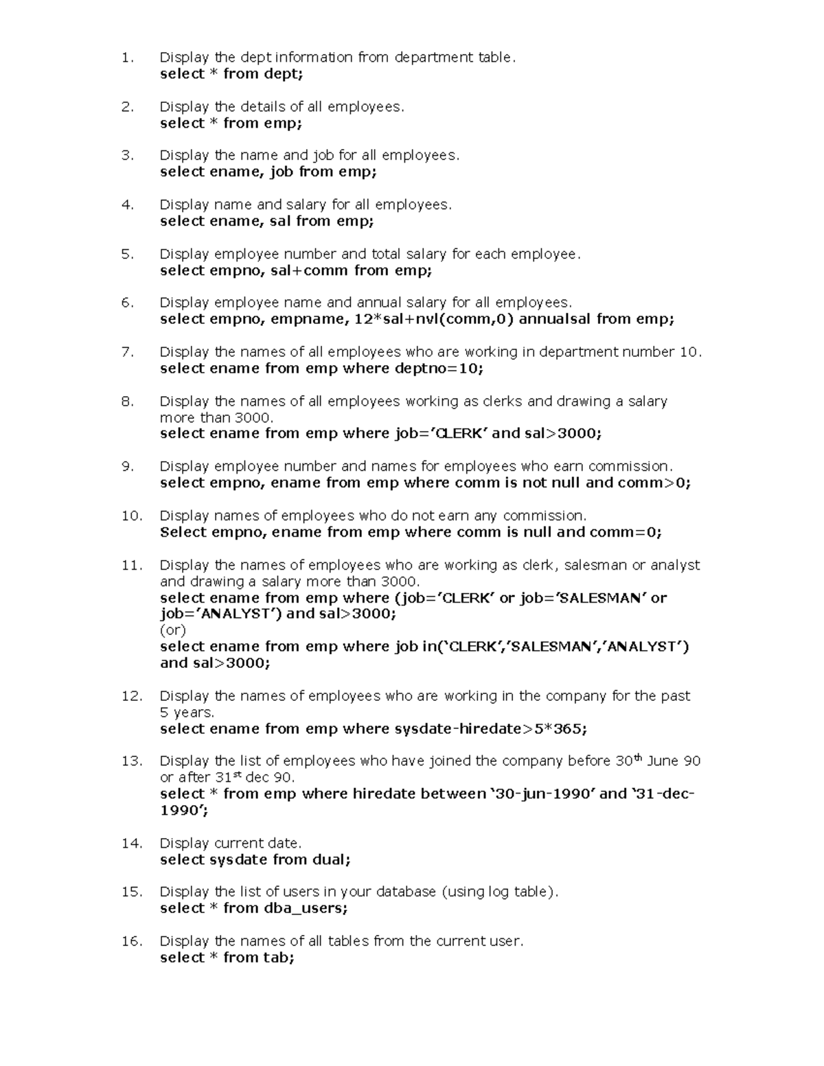 SQL Queires Display The Dept Information From Department Table sql-queires-display-the-dept-information-from-department-table