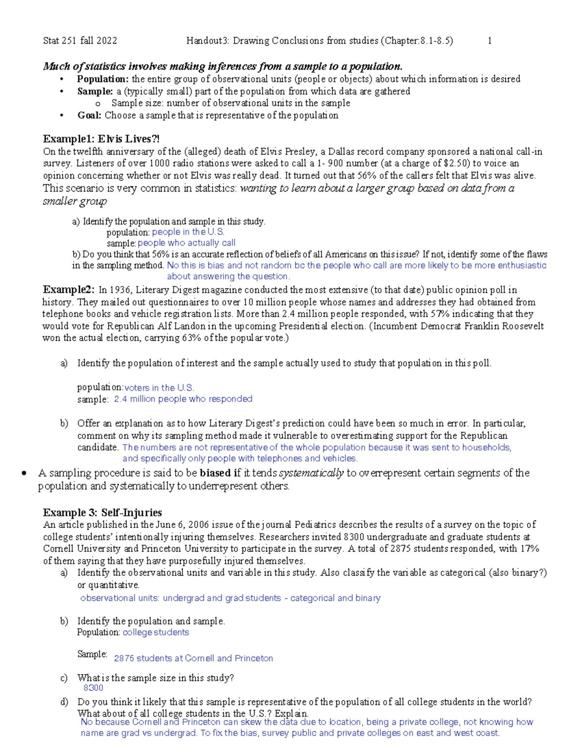 Handout 3 ch 8.1-8.5 - drawing conclusions - Stat 251 fall 2022 ...
