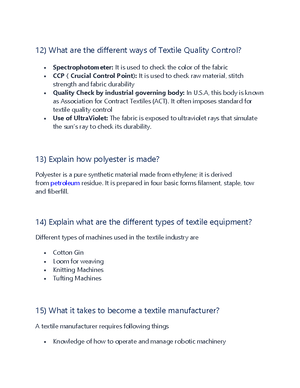 Textile Testing And Quality Control - Certifications for the Textile ...